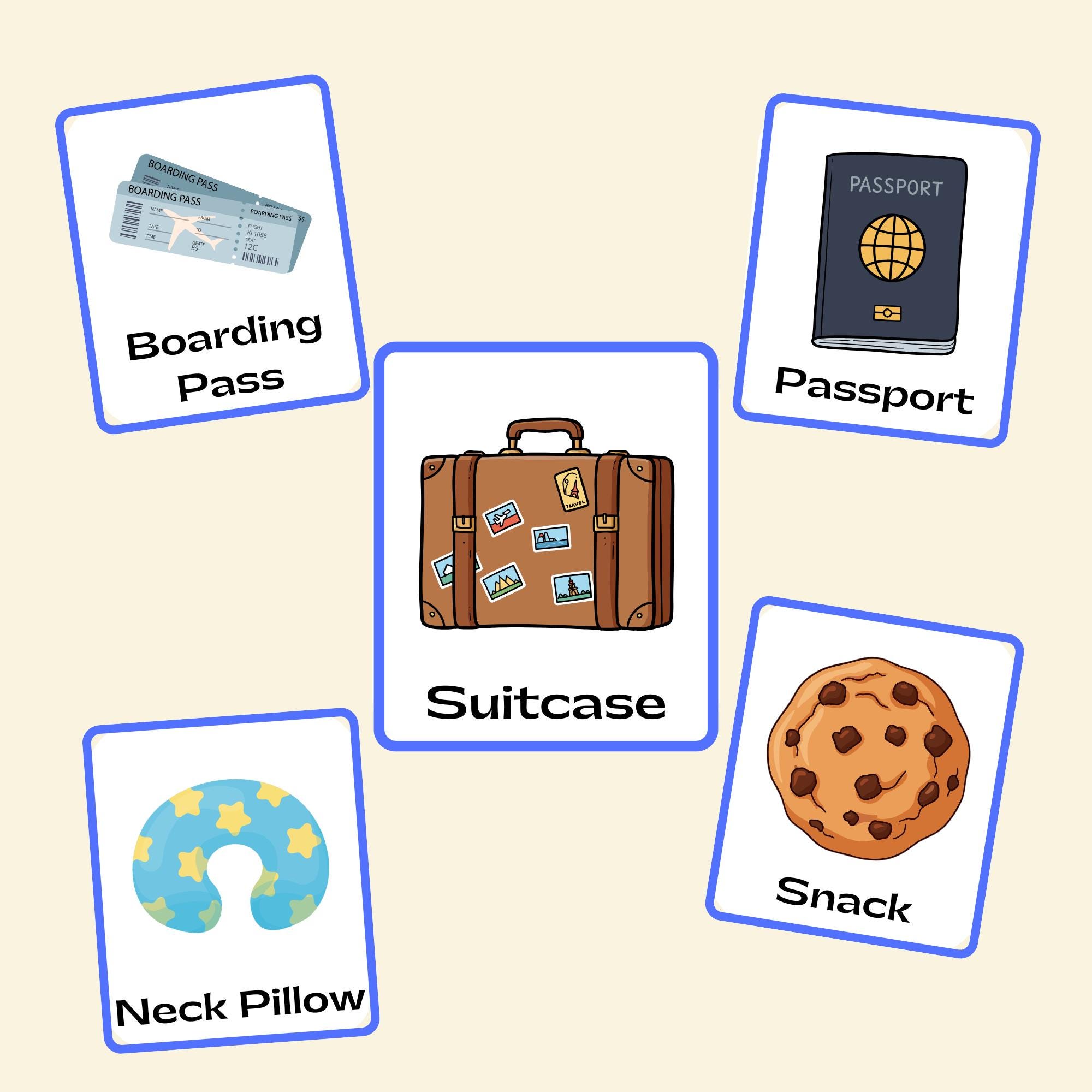Airport Travel Vocabulary Flashcards for Toddlers | Printable Airport ...