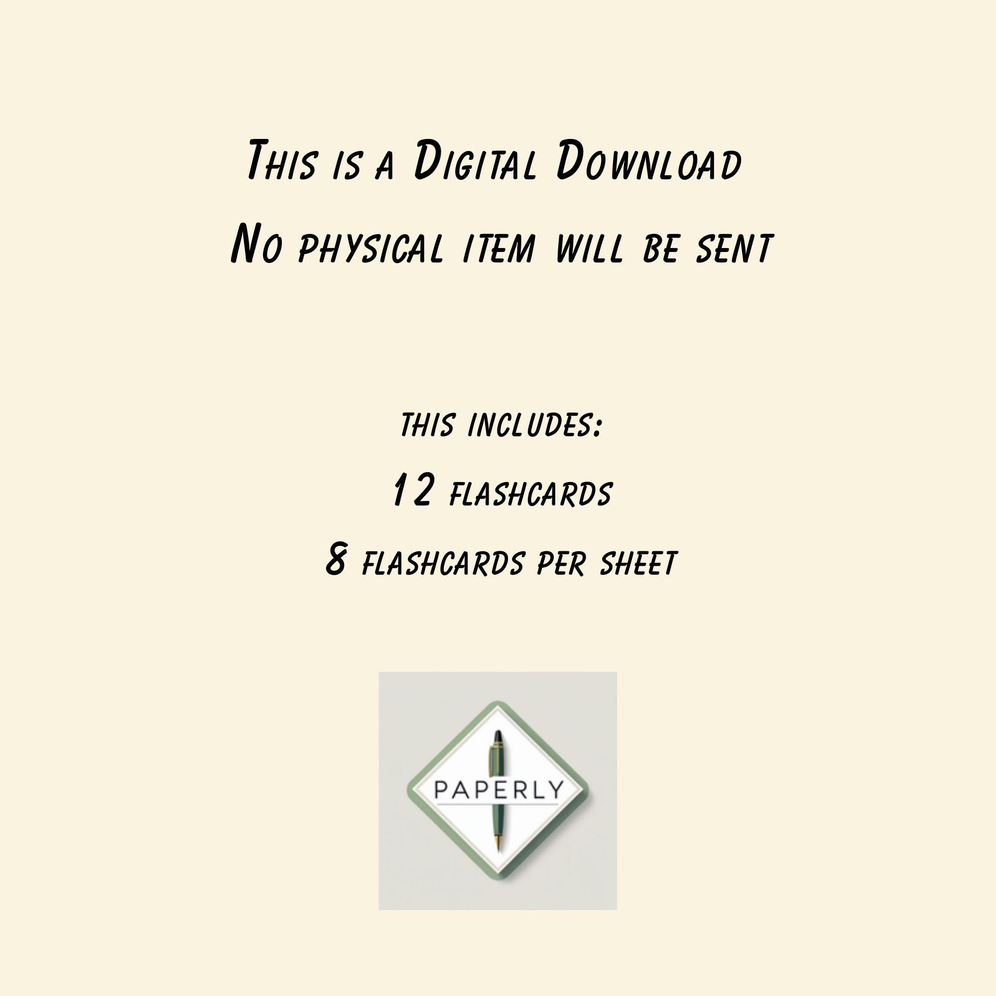 Thanksgiving Flashcards | 12 Printable Holiday Cards for Kids ...