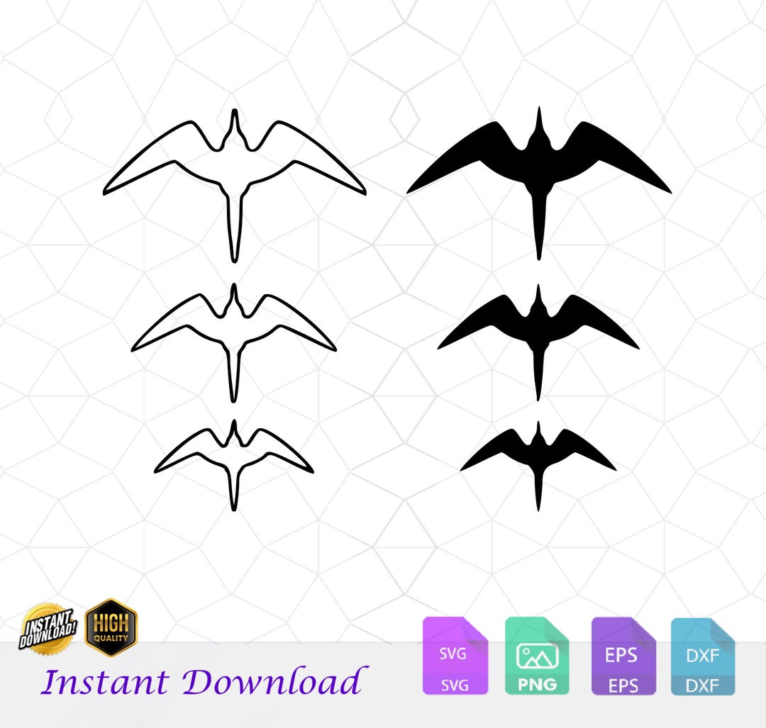 3 Iwa Birds in Flight SVG, Iwa Bird SVG, Bird Silhouette SVG, Hawaii ...