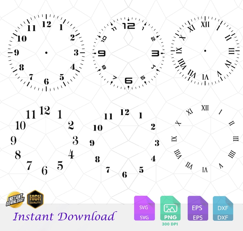 Clock Face SVG, Clock SVG, Clock Numbers SVG, Numbers Svg - Etsy