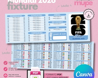 Calendrier de la Coupe du Monde 2026 à imprimer et à modifier sur Canva ...