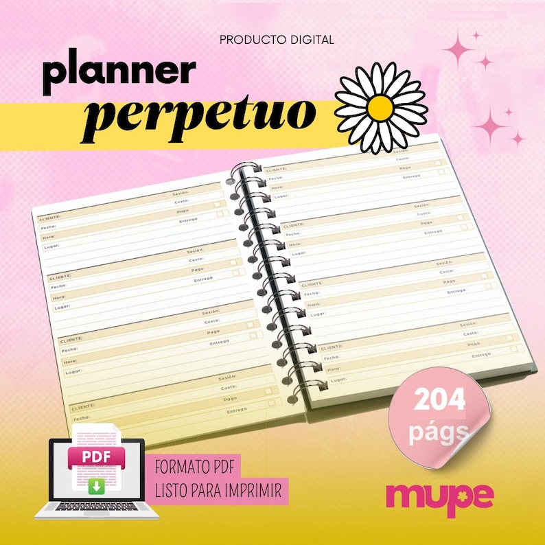 Weekly Photography Planner | Undated Diary for Photographers | Floral ...