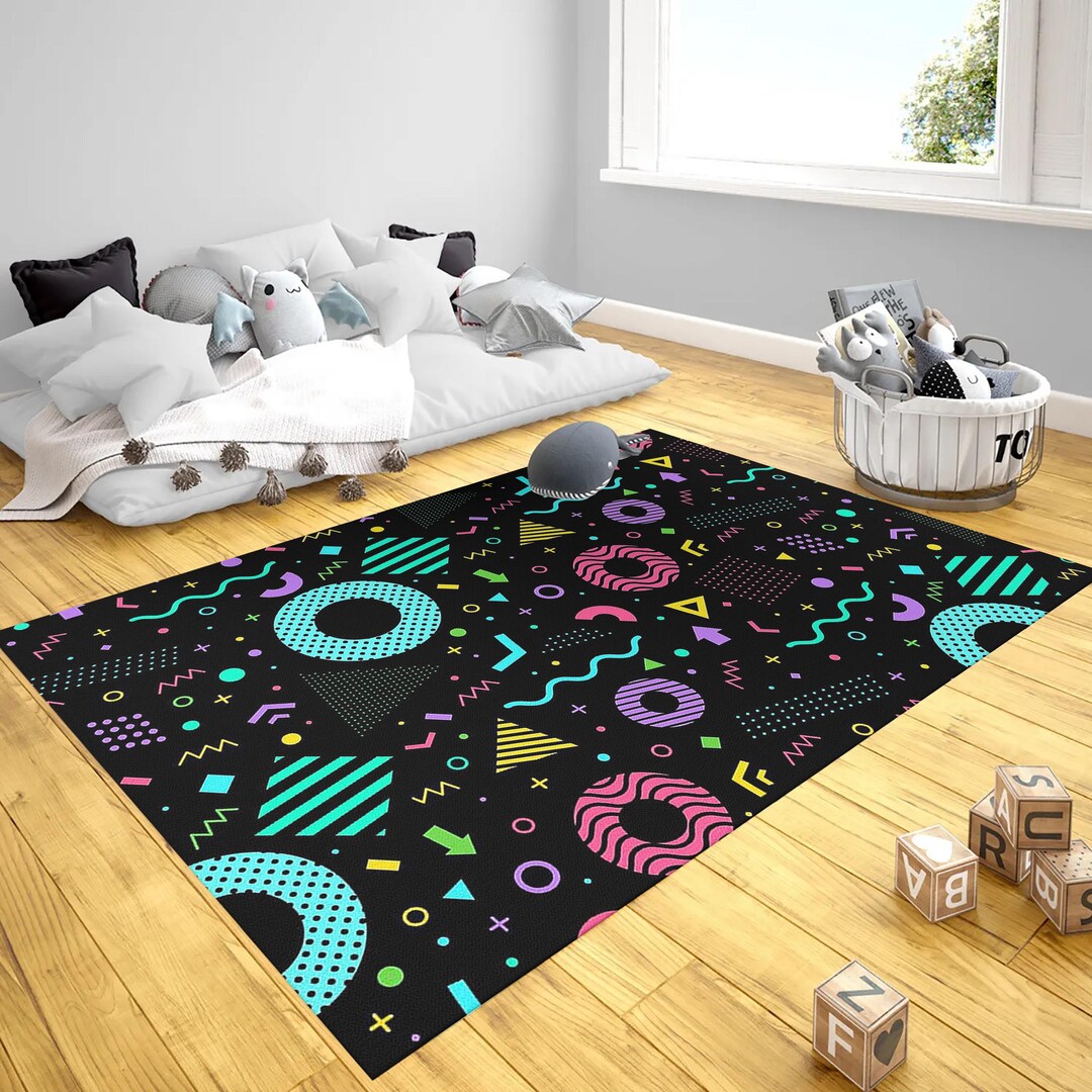 Arcade Rug, Arcade Room Rug, Bowling Alley Rug, Colorful Rug, Gamer Rug ...