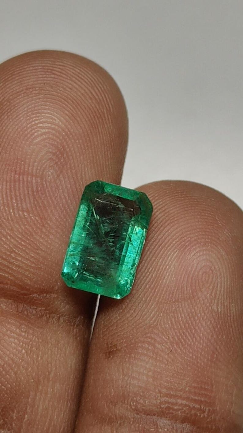 Natural Zambian Emerald Gemstone, Rectangle Cut, Jewelry Making (6 ...