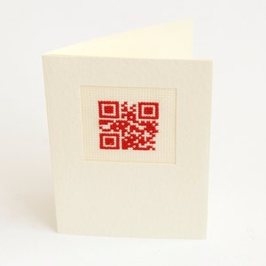 QR Code Christmas Card Cross Stitch Merry Christmas Modern | Etsy
