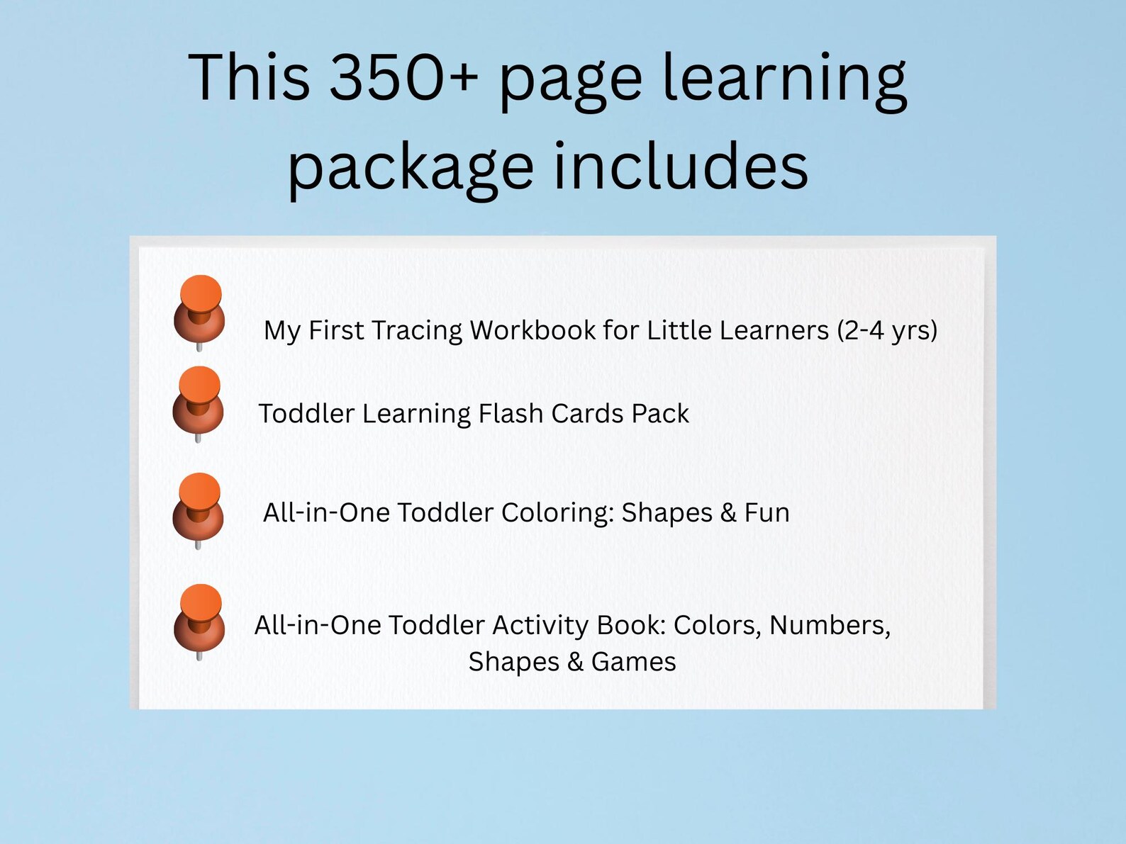 Early Learning Activity Pack – 350+ Toddler Worksheets, Ages 2-4 ...
