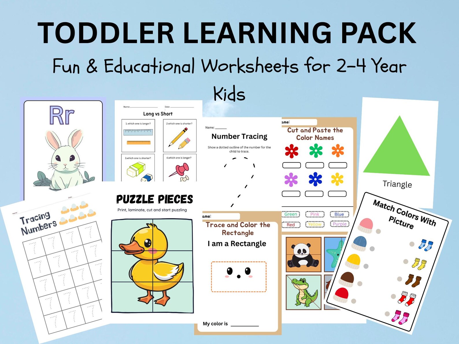 Early Learning Activity Pack – 350+ Toddler Worksheets, Ages 2-4 ...