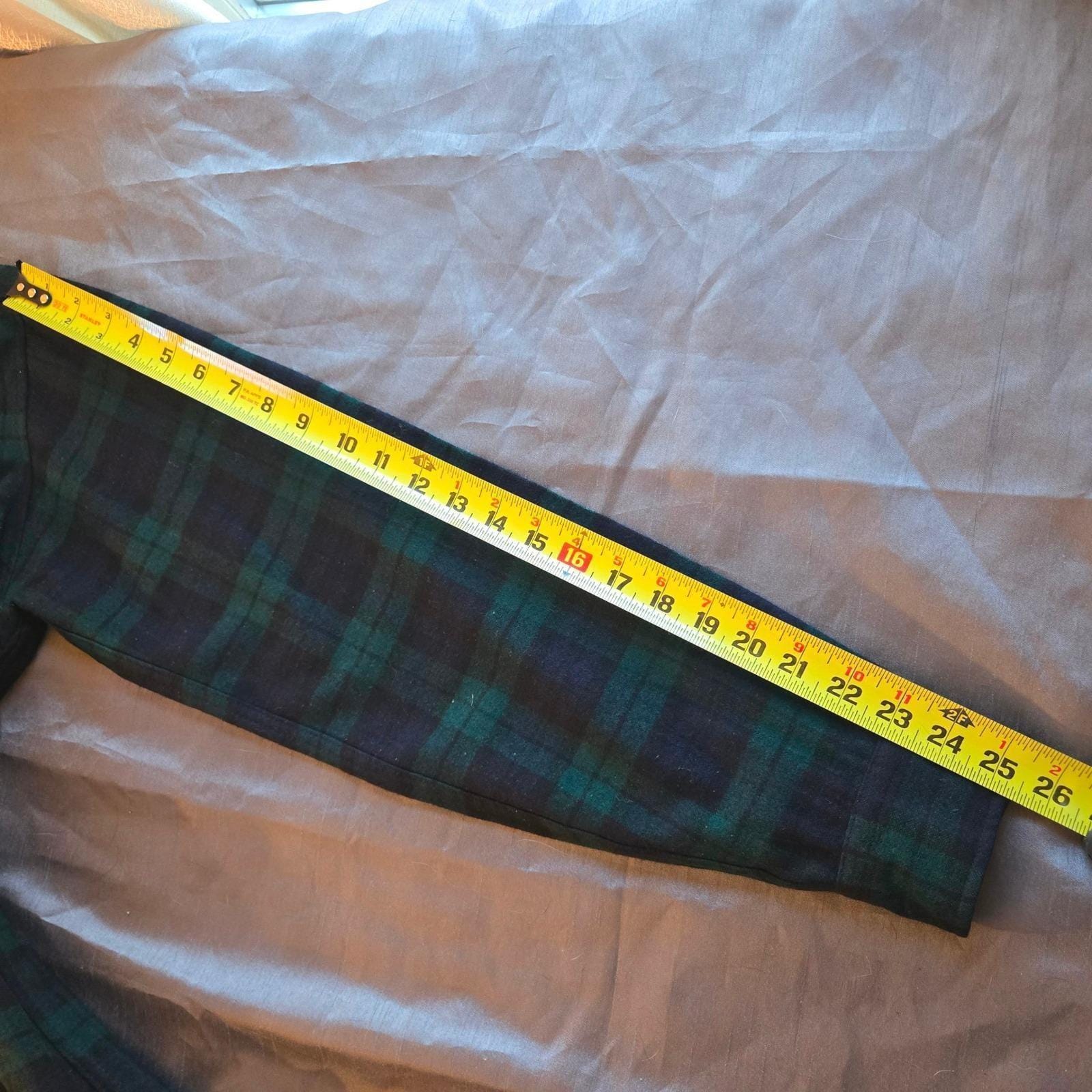 Vtg 60's Pendleton Black Watch Tartan Wool Shirt Men 15.5 Black Green ...