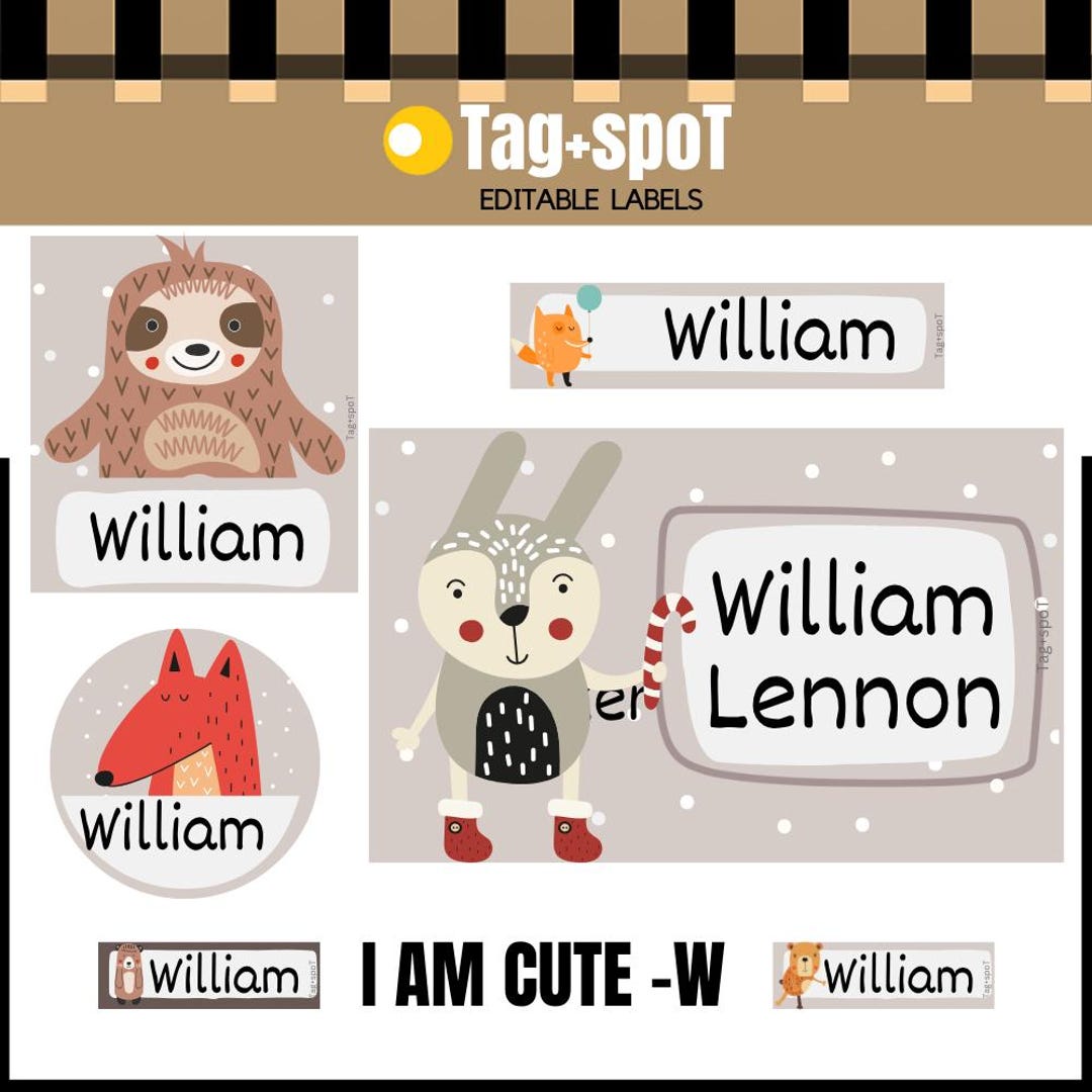 Editable Forest School Labels: Name Tags, School Supplies (digital ...