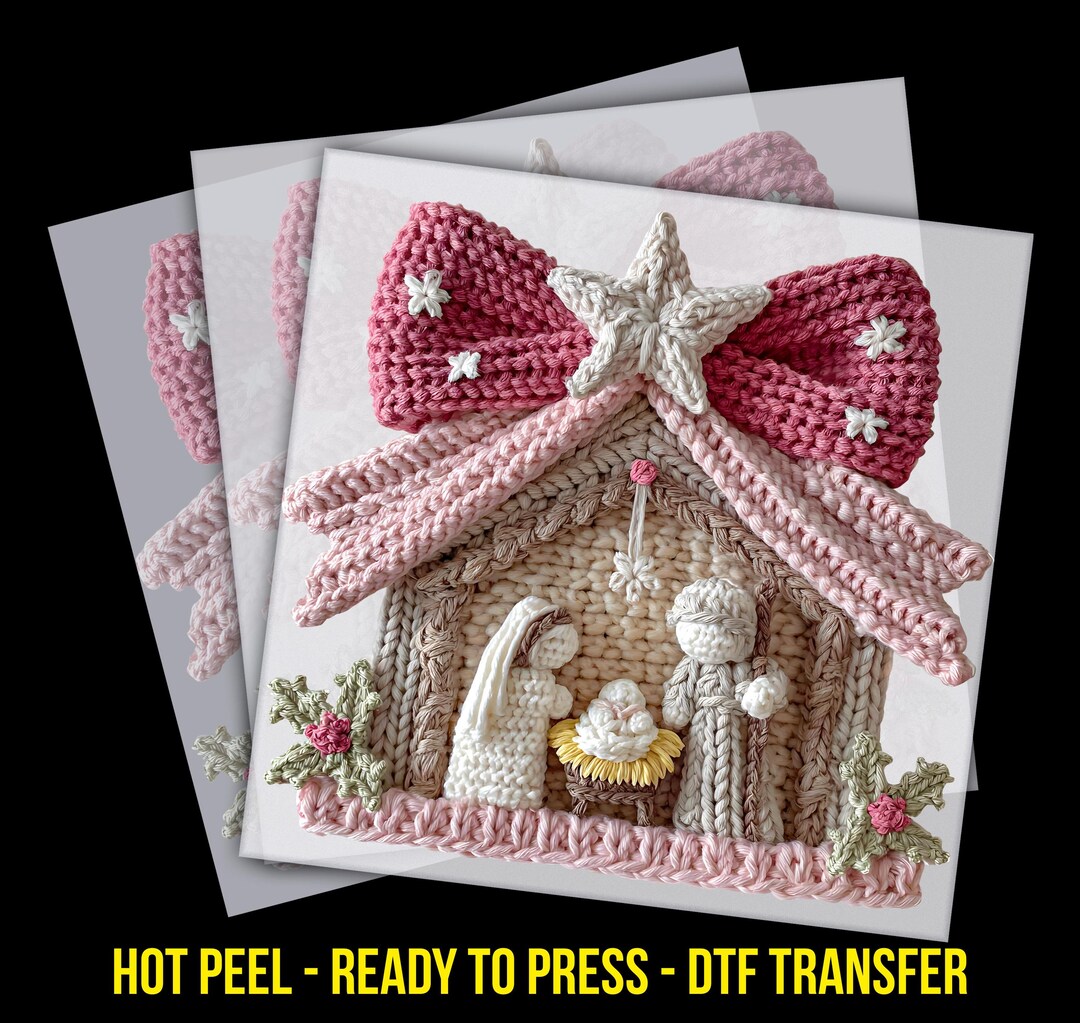 Latch Hook Yarn Crochet Baby Jesus DTF Transfer, Jesus Christmas Ready ...