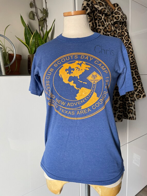 1990s Vintage CUB SCOUTS Day Camp Blue and Gold Tshir… - Gem