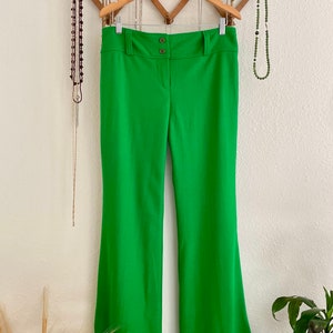 1970s Vintage BOBBIE BROOKS Green Wool-blend Bellbottom / Wide Flare ...