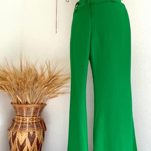 1970s Vintage BOBBIE BROOKS Green Wool-blend Bellbottom / Wide Flare ...