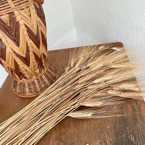 1970s Vintage Large Standing Frond Basket With Wheat Stalks Floor ...
