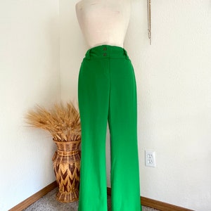 1970s Vintage BOBBIE BROOKS Green Wool-blend Bellbottom / Wide Flare ...
