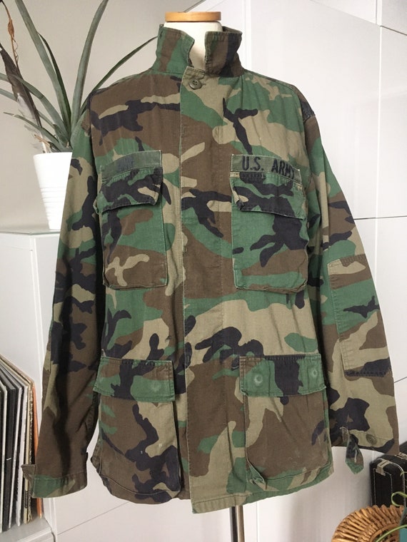 Vintage Army Airborne Ranger Camouflage Coat Hot Weat… - Gem