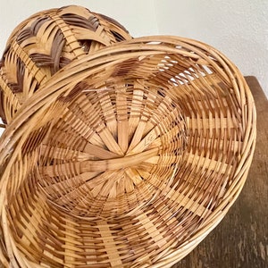 1970s Vintage Large Standing Frond Basket With Wheat Stalks Floor ...