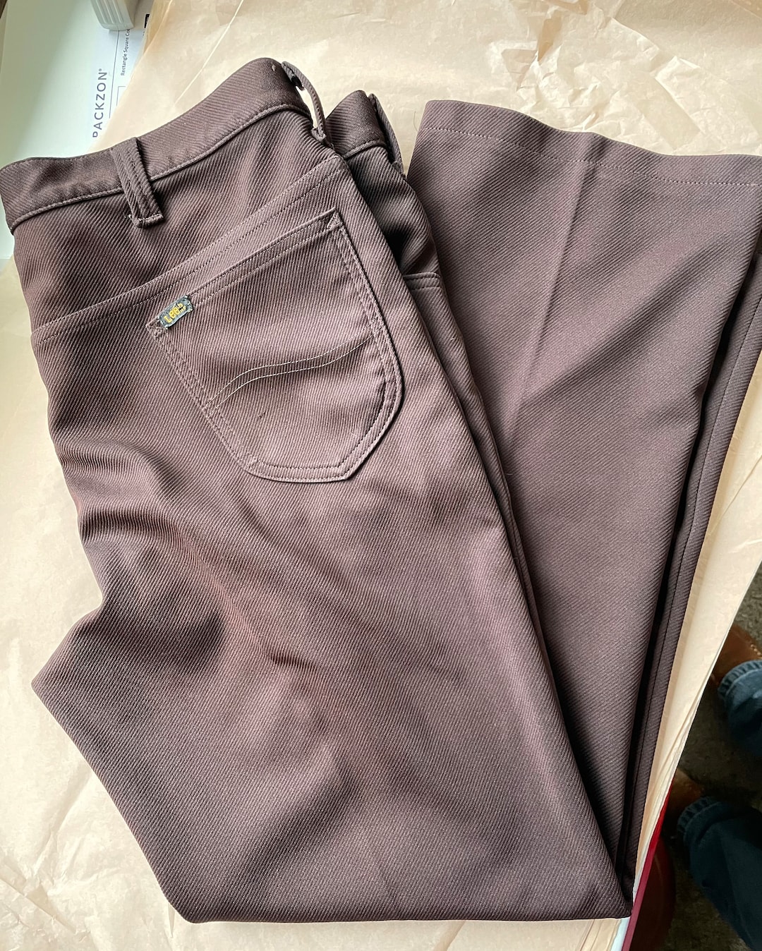 Vintage LEE RIDERS Brown Polyester Slacks - 38 Waist - Etsy