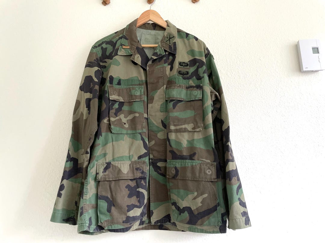 Vintage Army Airborne Ranger Camo Jacket Green Camouflage Shacket - Etsy