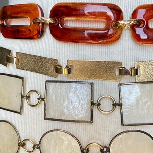 1970s Vintage Chain Belts / Tortoiseshell Lucite / Capiz Shell - Etsy
