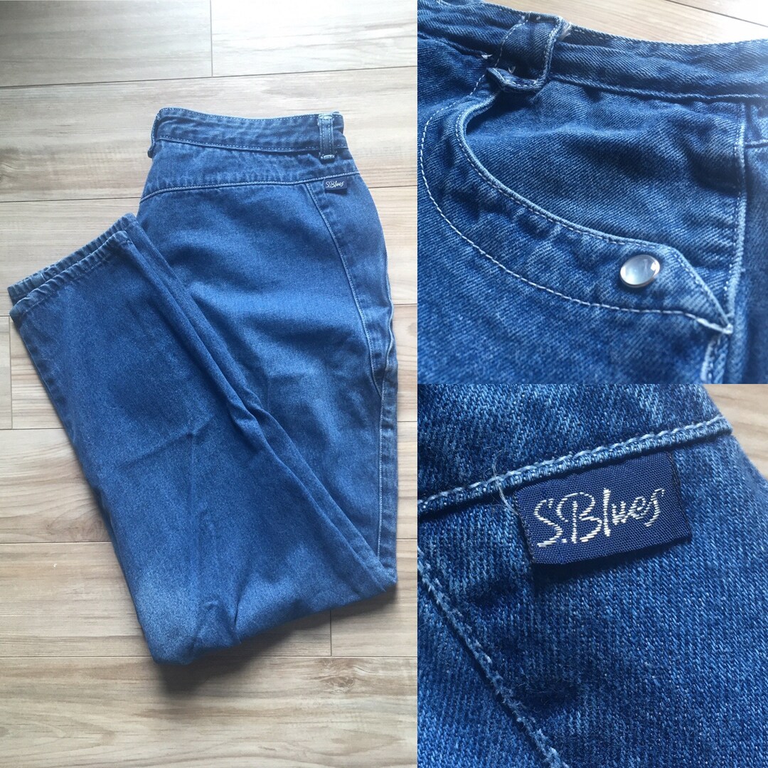 1980s Vintage SEATTLE BLUES Jeans Cotton Denim High Waist Tapered ...