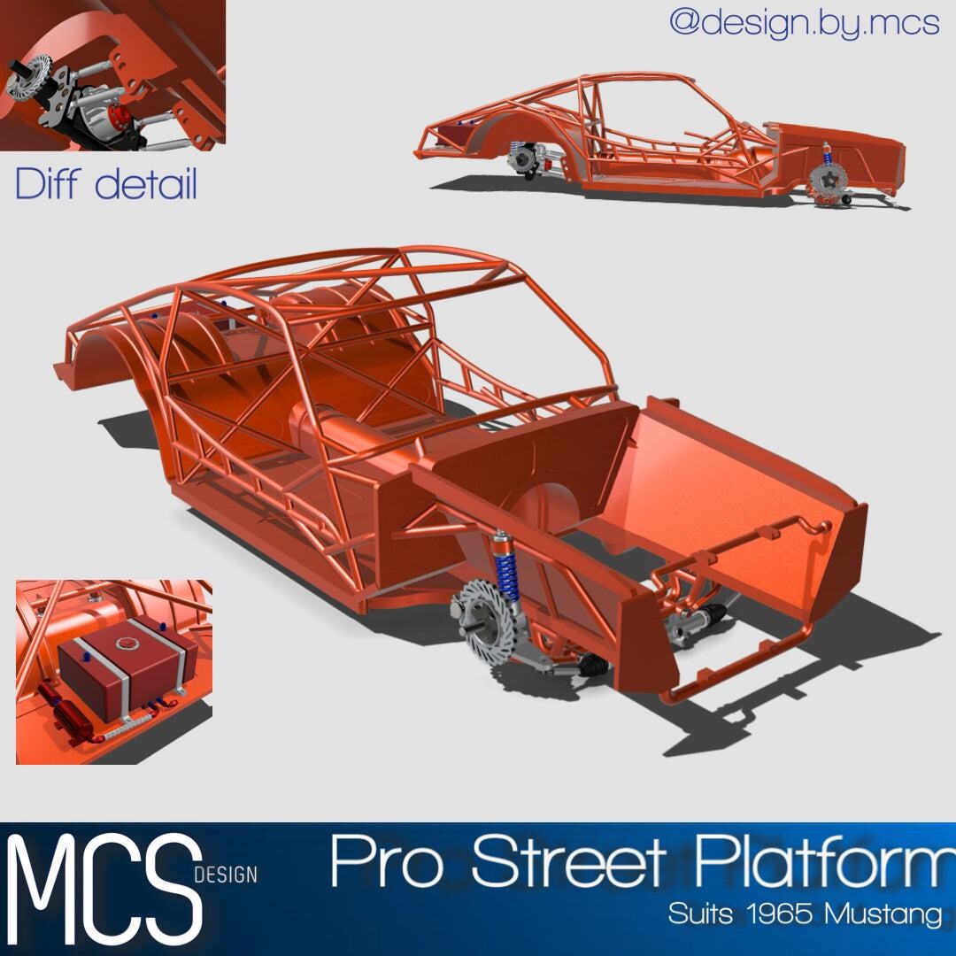 DIY Assembly Kit 1:24th Scale Pro‑street Chassis Platform for ’65 ...
