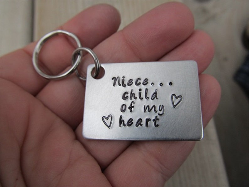 Niece Keychain, Gift for Niece "niece- Child of My Heart" With Stamped ...