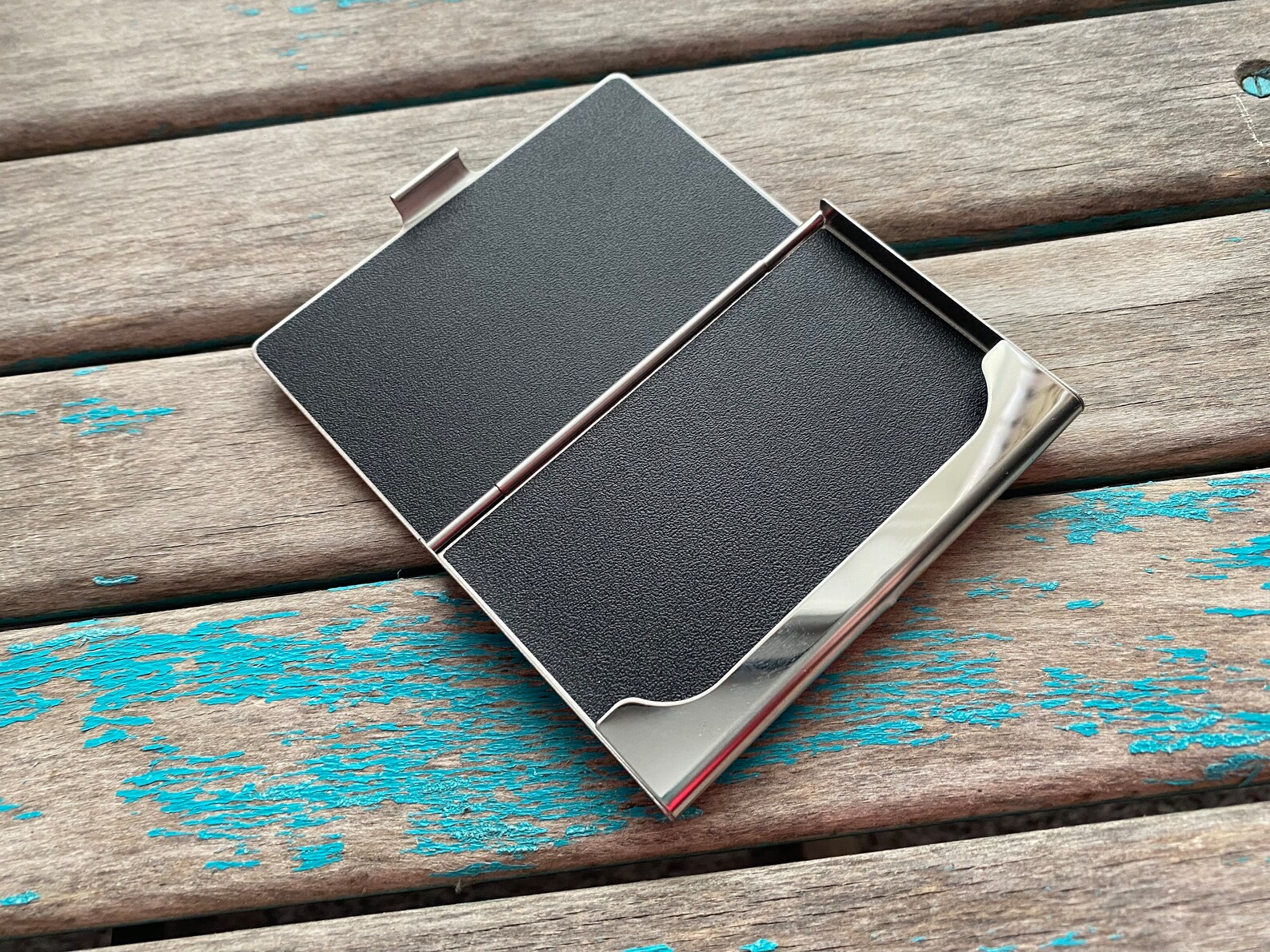 Business Card/contact Card Holder Wood and Stainless Steel - Etsy