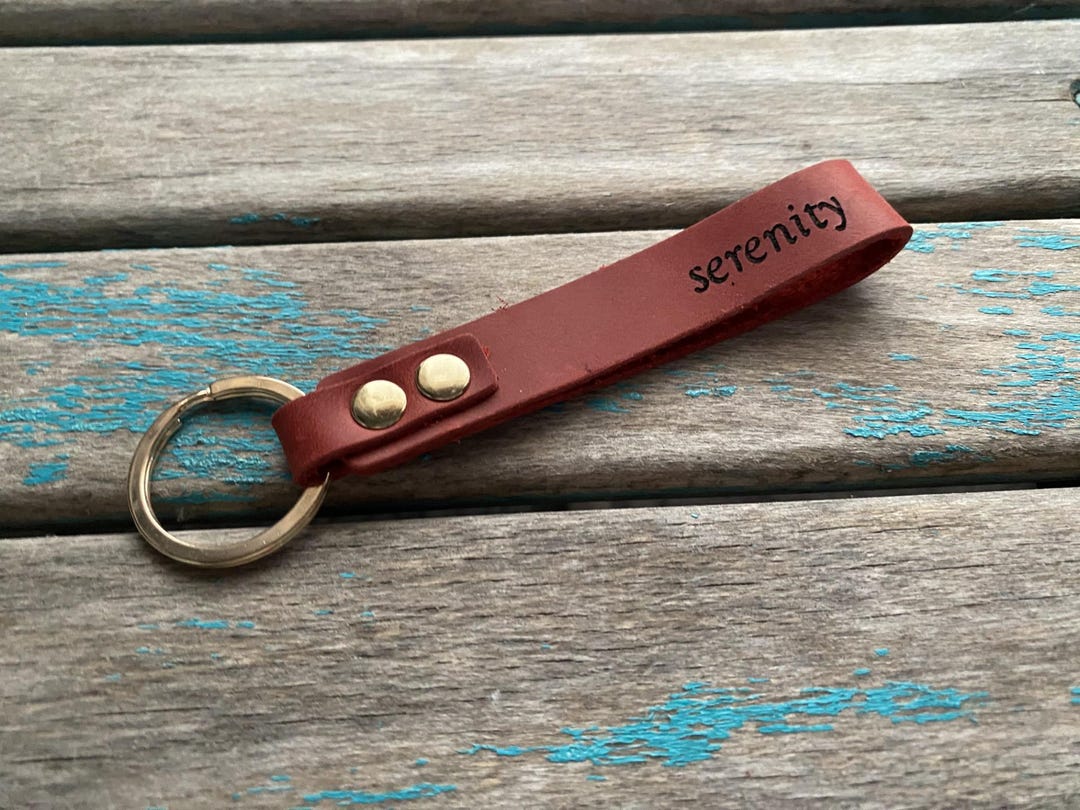 Serenity Red Leather Keychain - Etsy