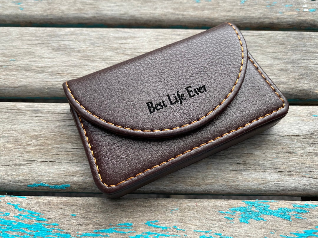 Business Card/contact Card Holder - "best Life Ever", Name or Initials ...