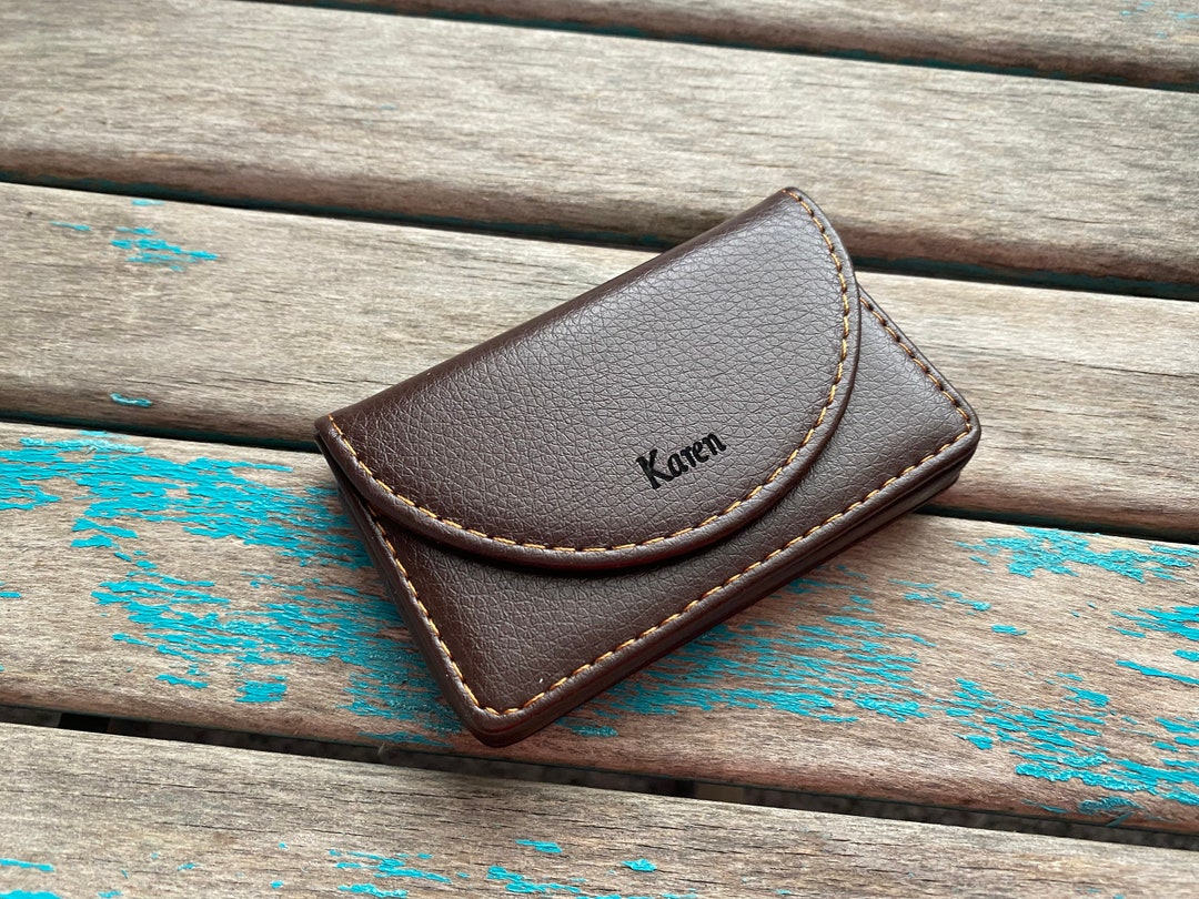 Business Card/contact Card Holder -name on the Front, and Your Choice ...