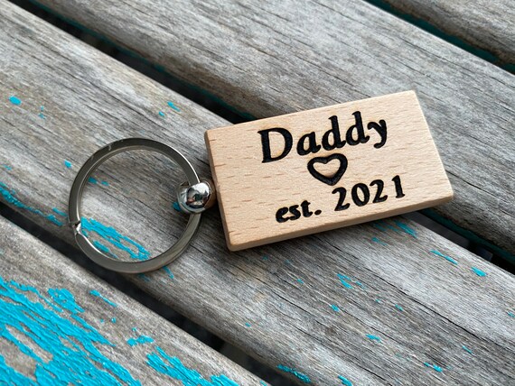 Daddy Keychain daddy Est. year of Your Choice | Etsy