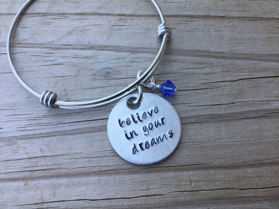 Dreams Quote Bracelet- "believe in Your Dreams" With an Accent Bead of ...