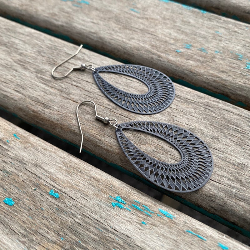 Dark Gray Earrings - Etsy