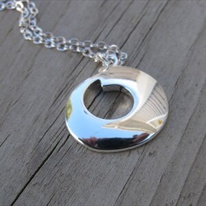 Silver Necklace With Round Silver Pendant - Etsy