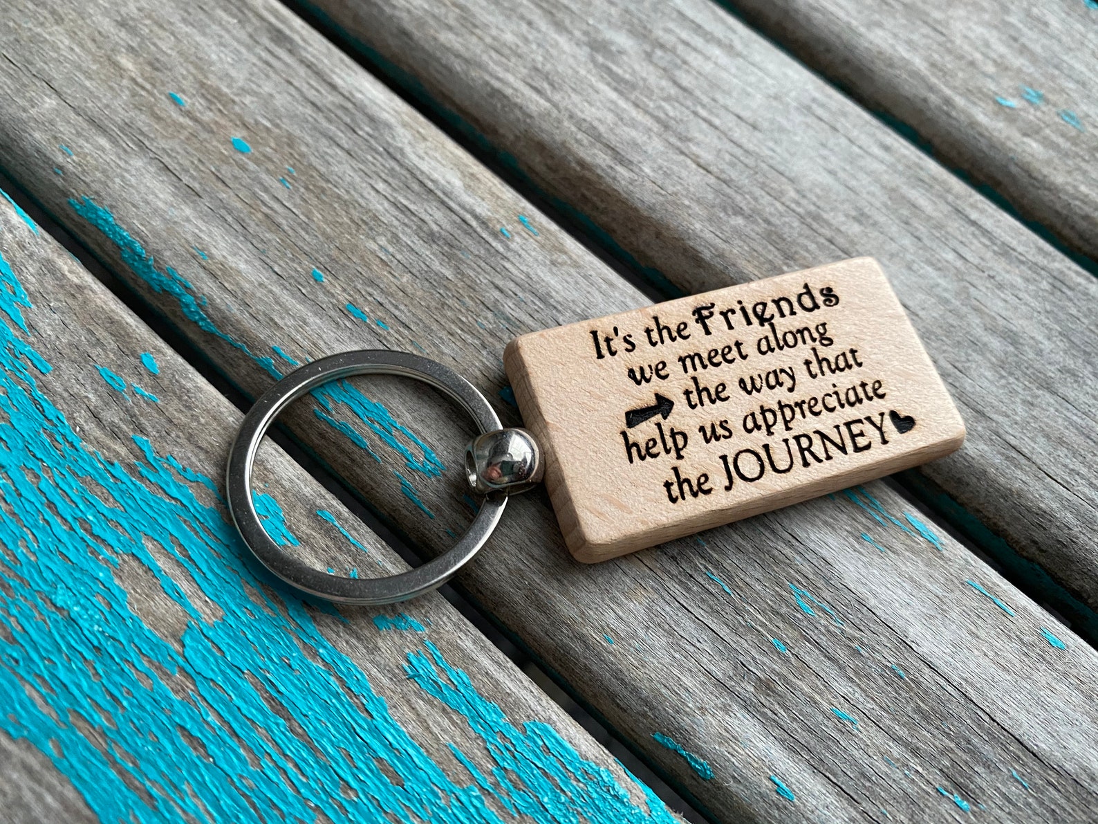 Friendship Keychain- "it's the Friends We Meet Along the Way That Help ...