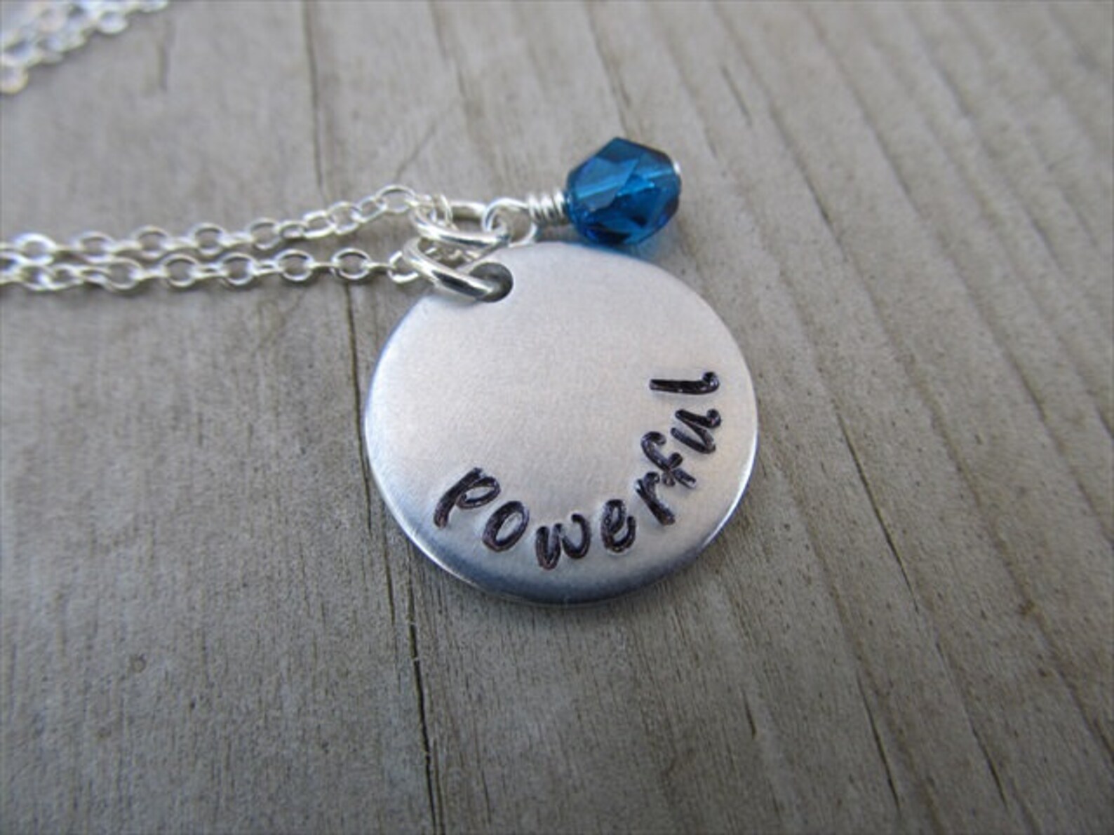 Inspiration Necklace- "powerful" With an Accent Bead in Your Choice of ...