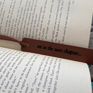 Leather Bookmark - "on to the Next Chapter..." - Etsy