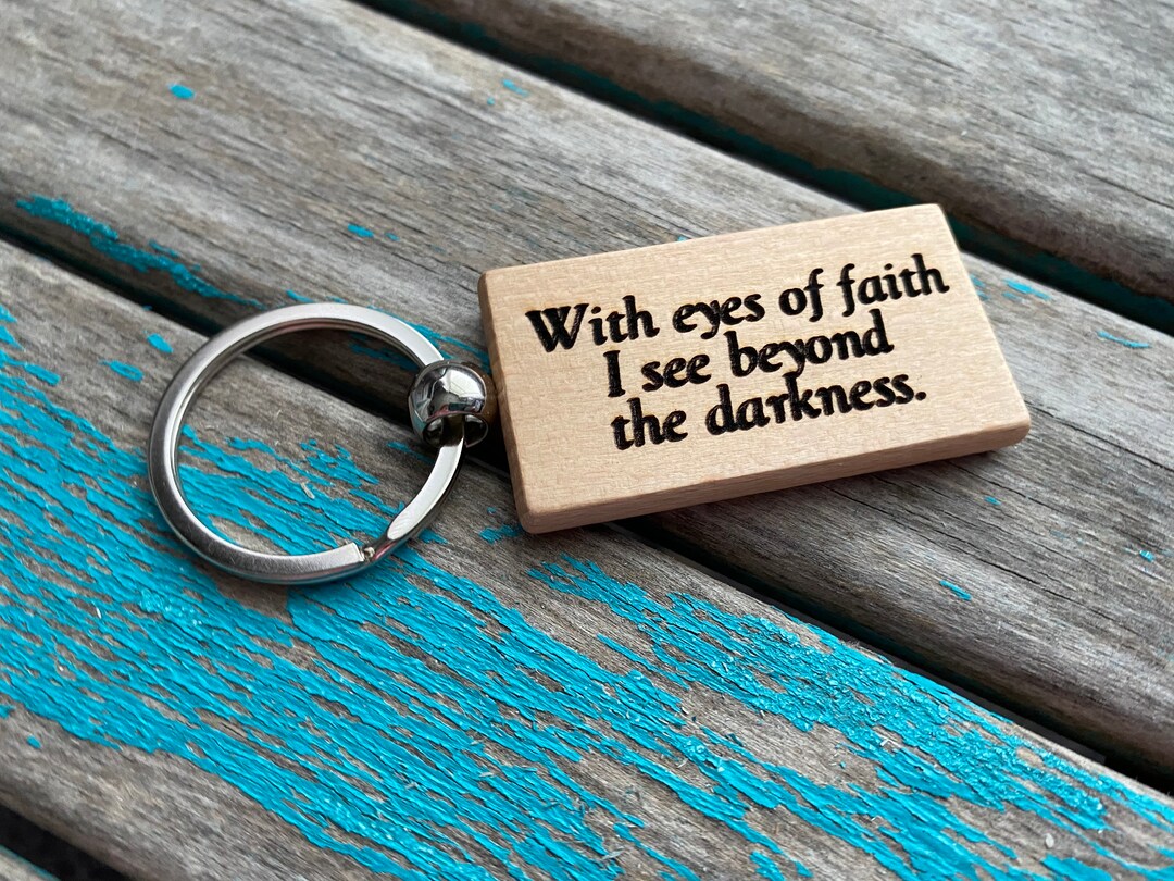 Wood Burned Faith Keychain: Inspirational Quote - Etsy
