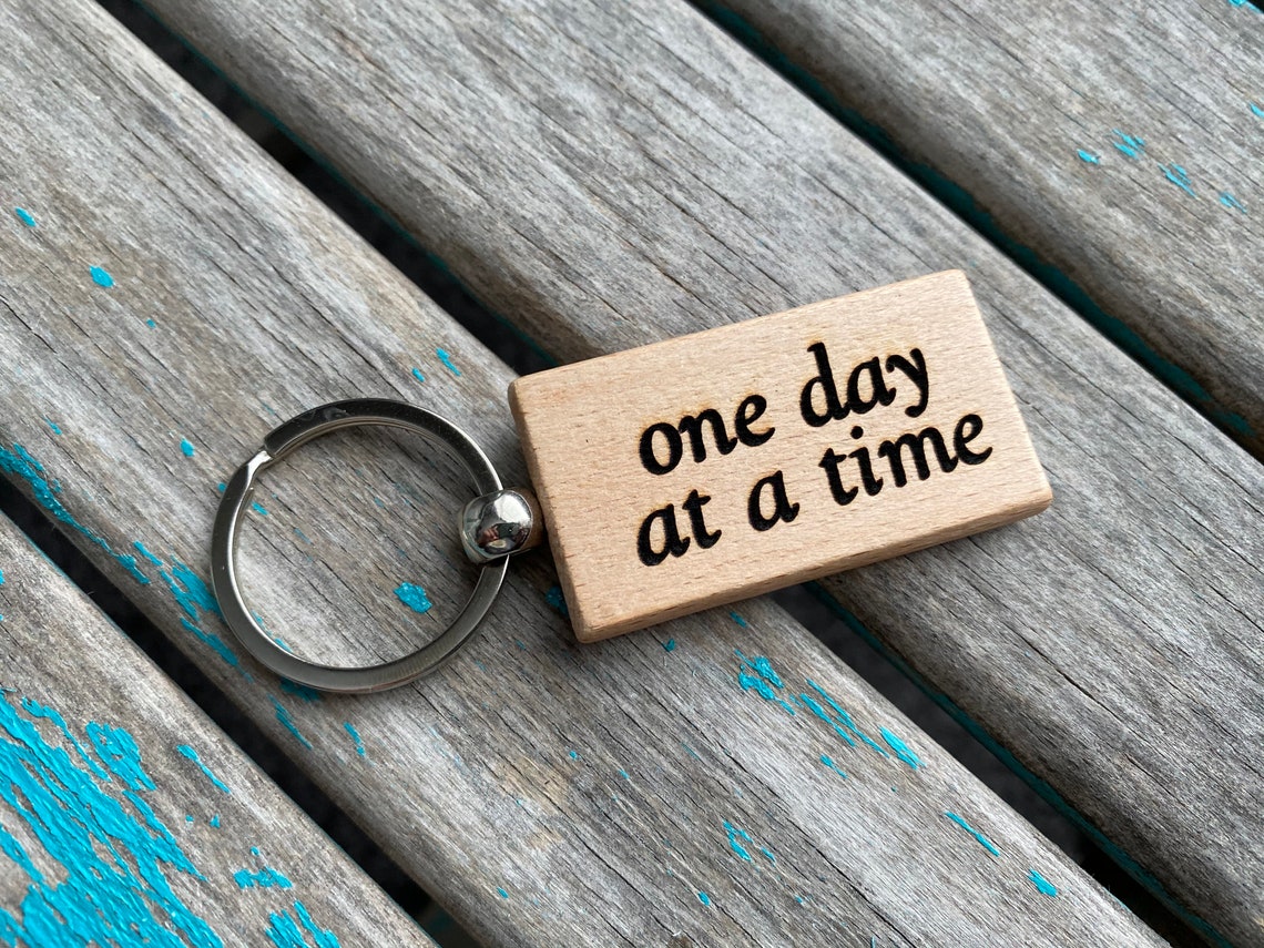 Inspiration Keychain one Day at a Time wood - Etsy