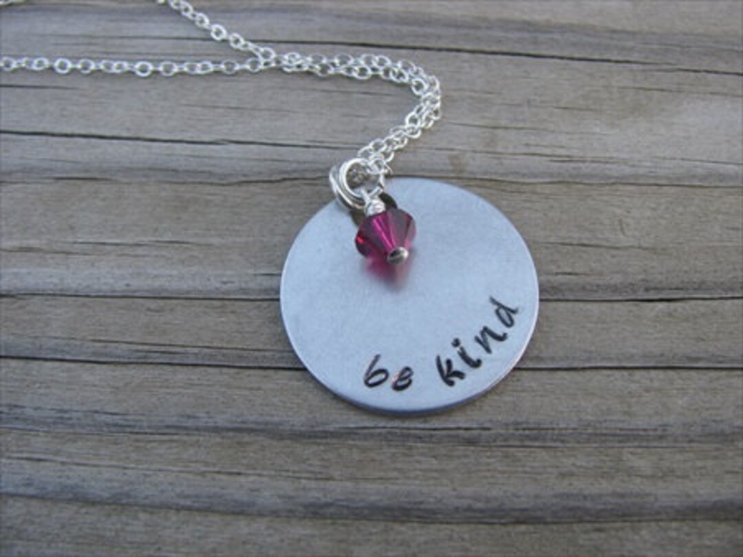 Inspiration Necklace- "be Kind" With an Accent Bead in Your Choice of ...