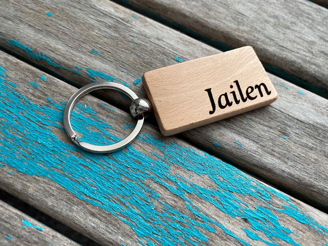 Personalized Wood Name Keychain - Wood-burned Gift - Etsy