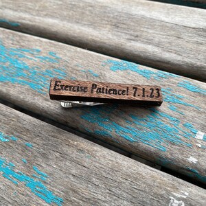 Tie Bar exercise Patience With a Date of Your - Etsy