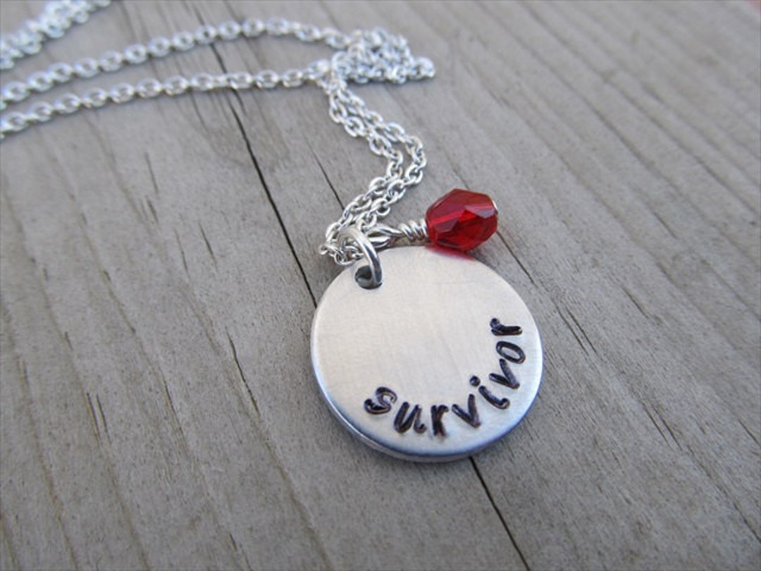 Survivor Inspiration Necklace- "survivor" With an Accent Bead in Your ...
