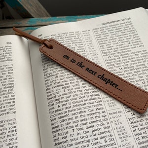 Leather Bookmark - "on to the Next Chapter..." - Etsy
