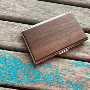 Business Card/contact Card Holder - Wood and Stainless Steel With ...