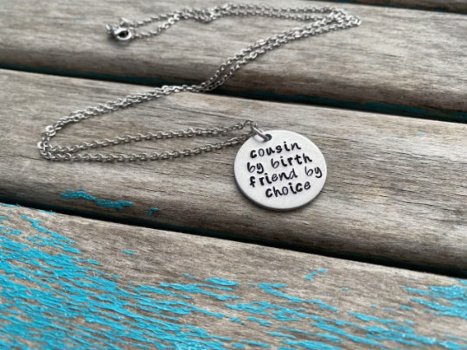 Inspiration Necklace- "cousin by Birth Friend by Choice" Pendant on an ...