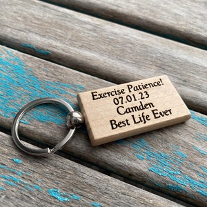 Exercise Patience Keychain exercise Patience Best Life Ever with Name ...