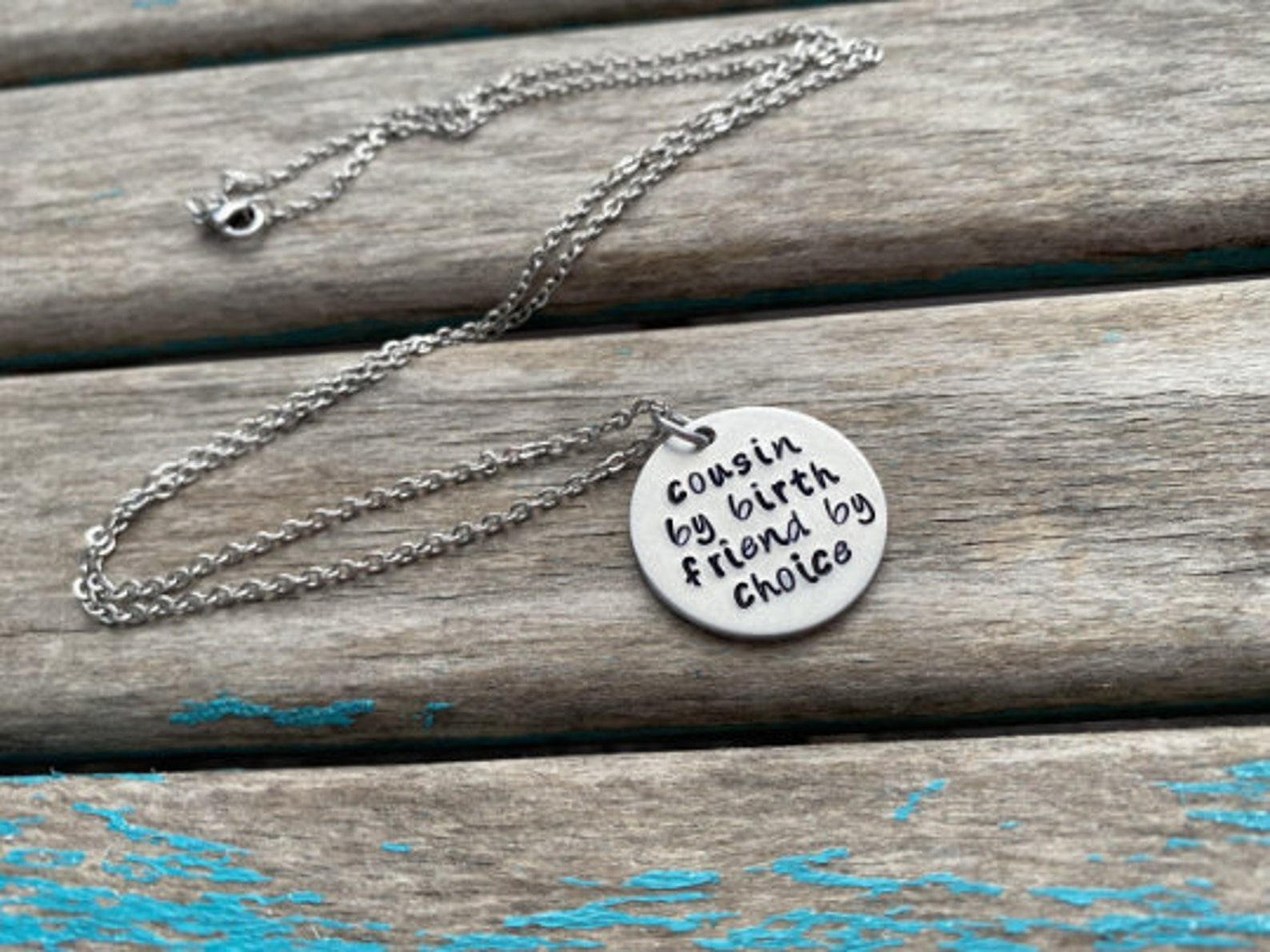 Inspiration Necklace- "cousin by Birth Friend by Choice" Pendant on an ...