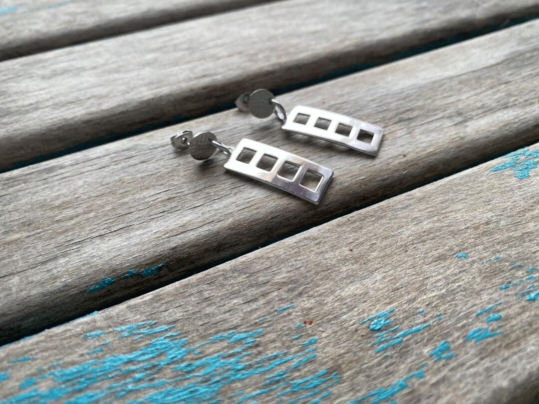 Silver Ladder Stud Earrings - Etsy